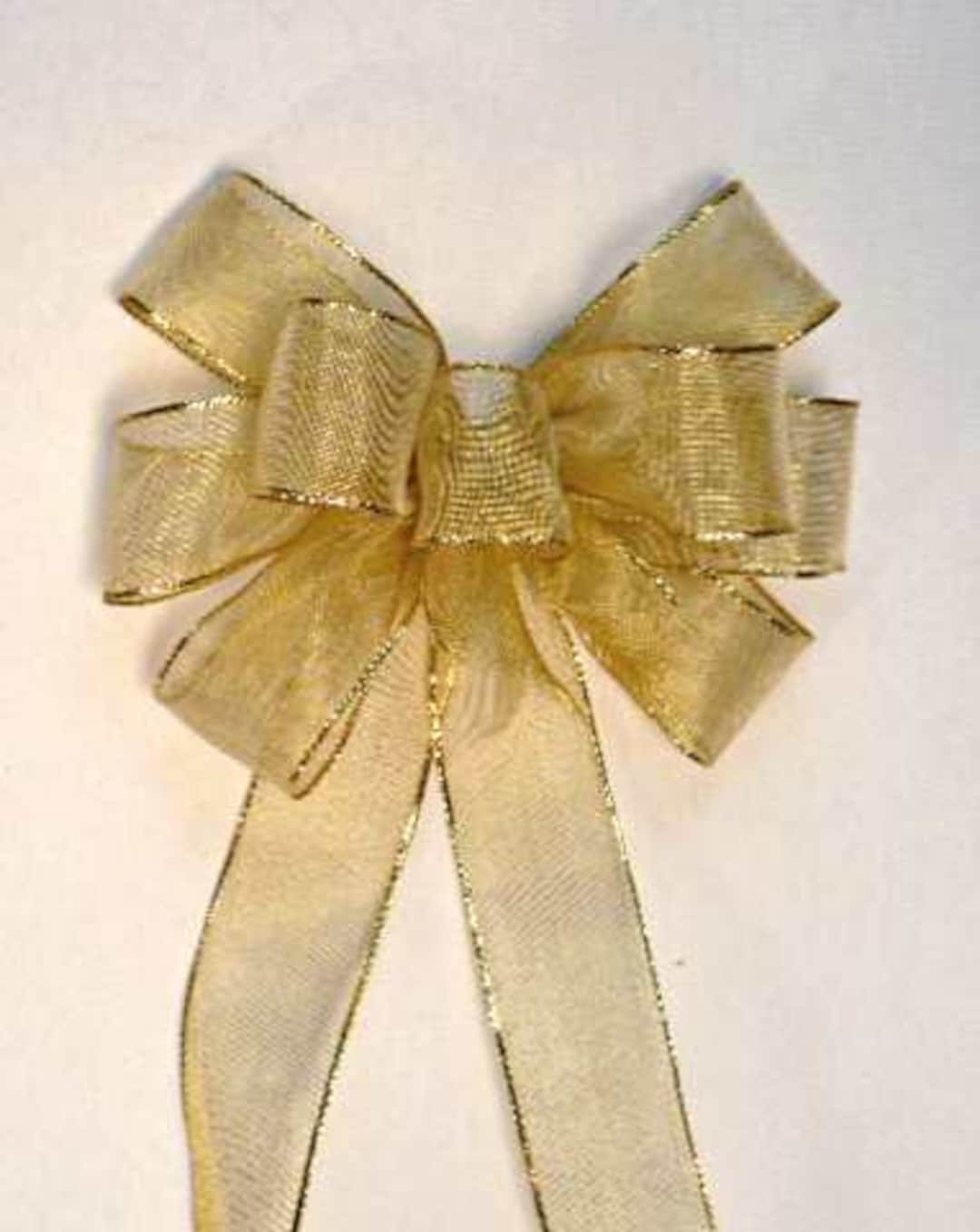 Pack of 4 Metallic Gold Bow, Gold Metallic Bow, Gift Basket Bow, Wreath ...