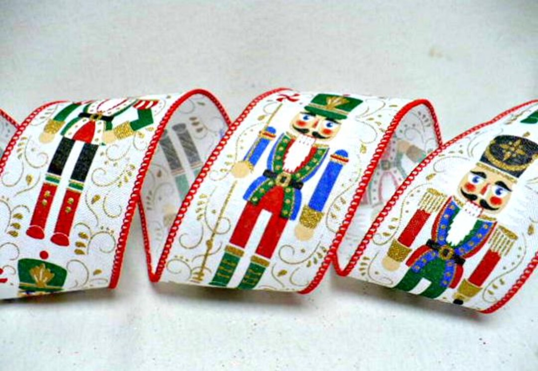 Nut Cracker Wired Ribbon, Christmas Nutcracker Wired 2.5 X 10 Yards. - Etsy