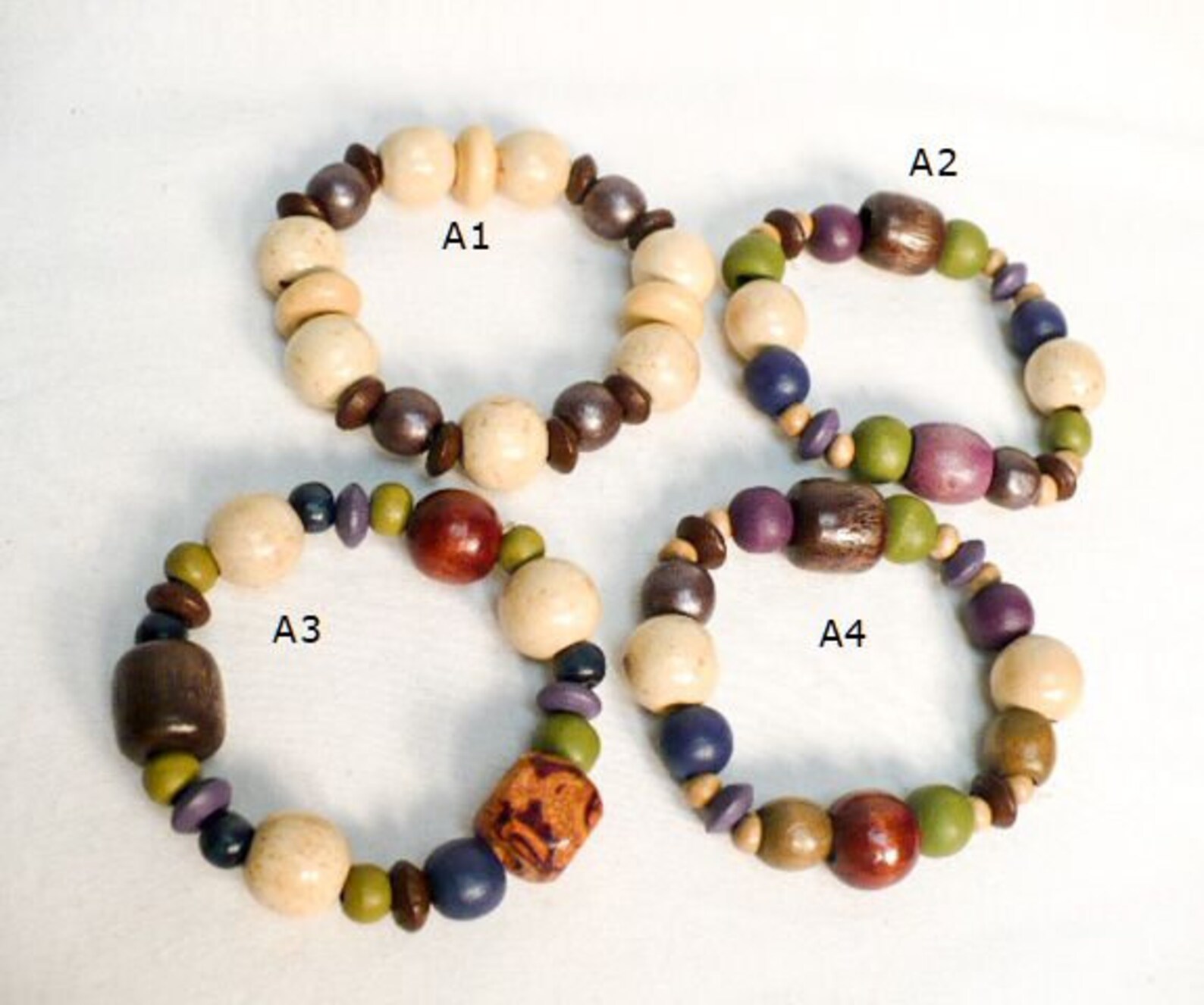 Chunky wood bead bracelet wood bead bracelet bread bracelet | Etsy