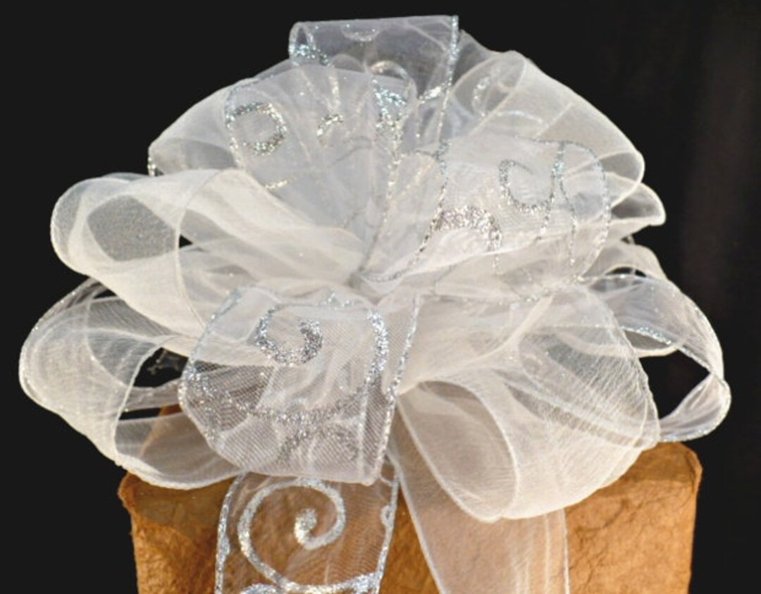 Glitter Swirl Silver White Tree Topper, Silver White Tree Top, White ...