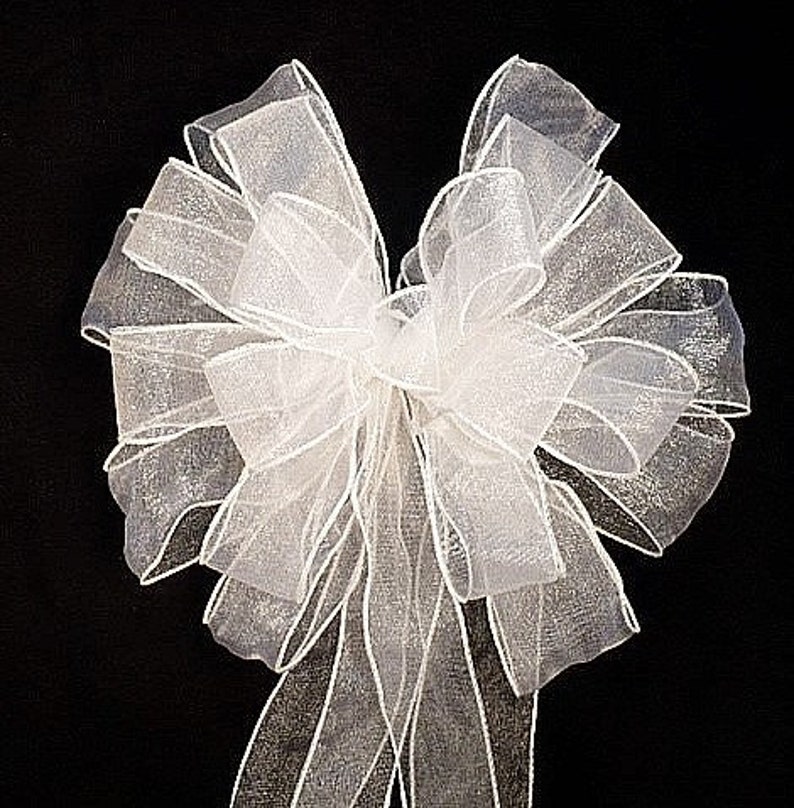 Sheer White Wedding Bow White Iridescent Tone Bow Wedding - Etsy