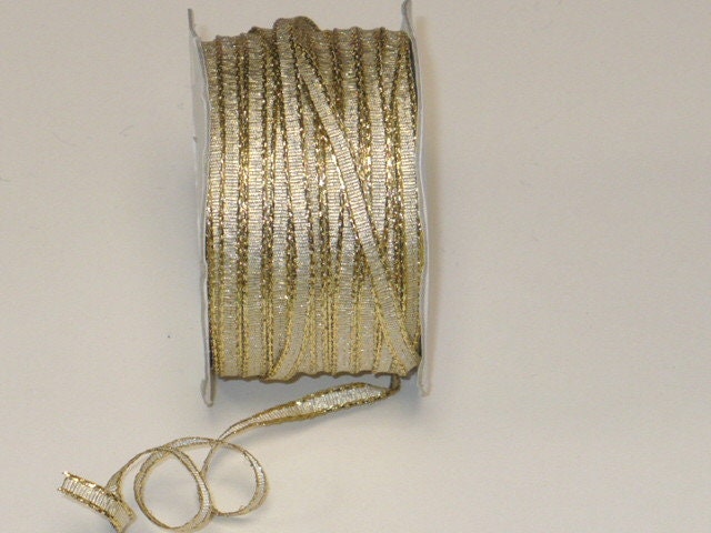 Wired Metallic Cord, Gold Cording Metallic Wired Ribbon, Silver ...