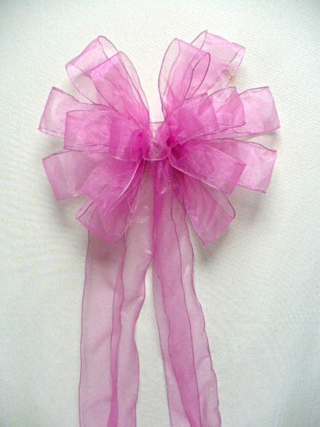 Pink Wedding Bow, Pink Pew Bow, Wedding Decor, Easter Bow, Gift Basket ...