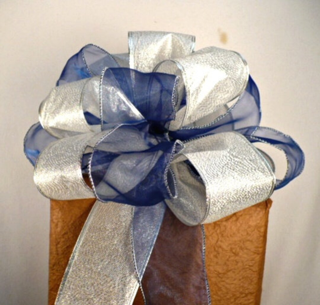 Metallic Silver Blue Tree Topper, Christmas Silver Blue Tree Top, Blue ...