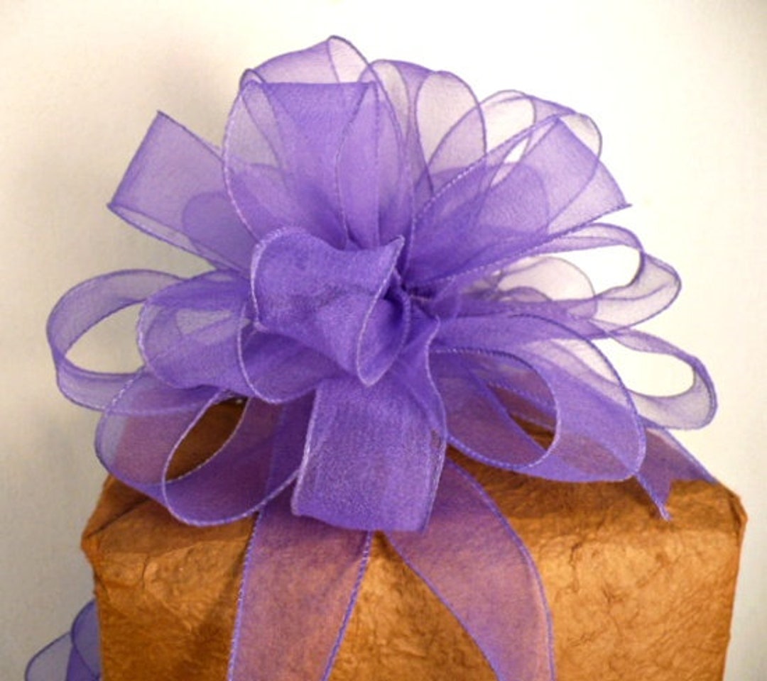 Purple Sheer Tone Tree Topper, Christmas Periwinkle Tone Bow, Wedding ...