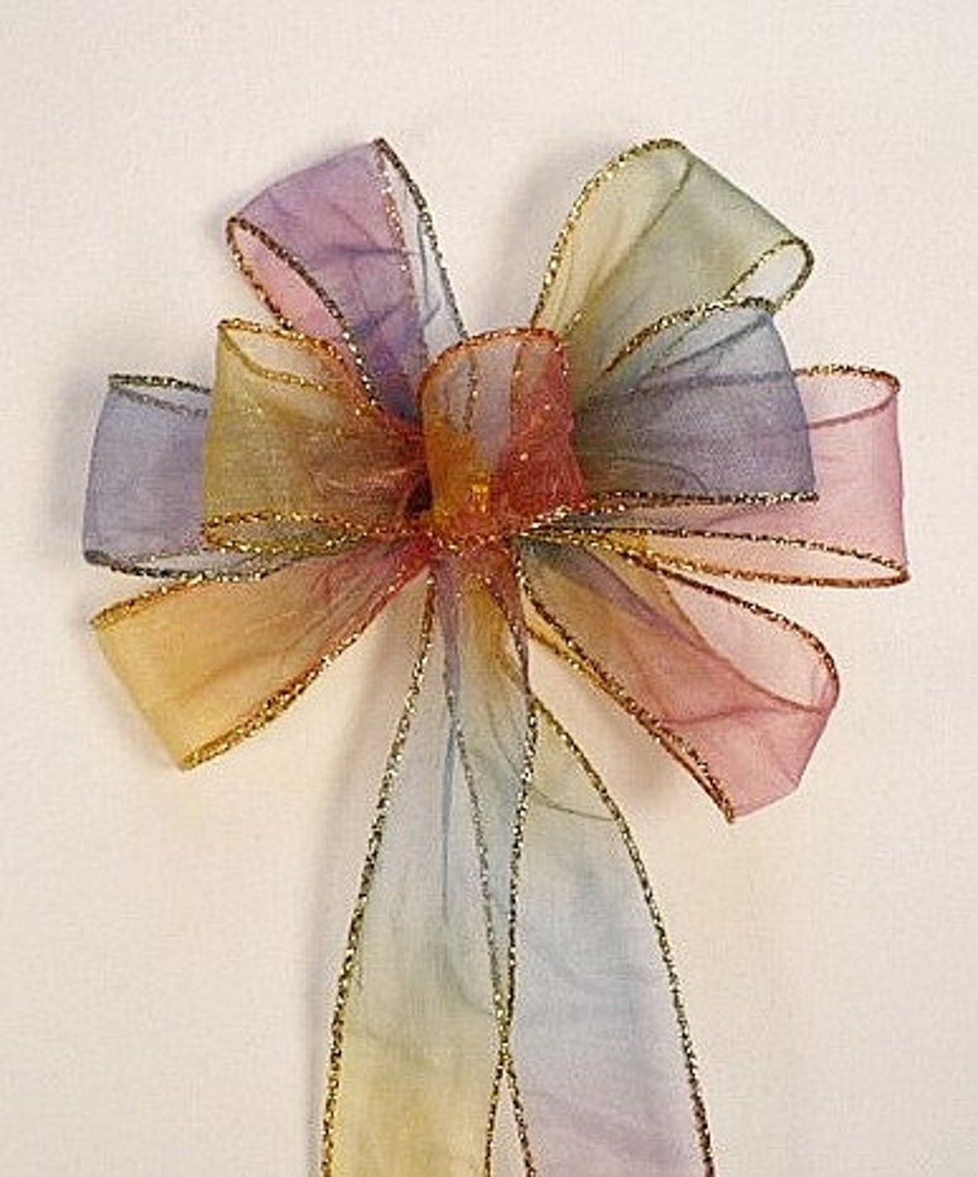 Rainbow Metallic Wired Sheer Bows, Set of 4 - Etsy
