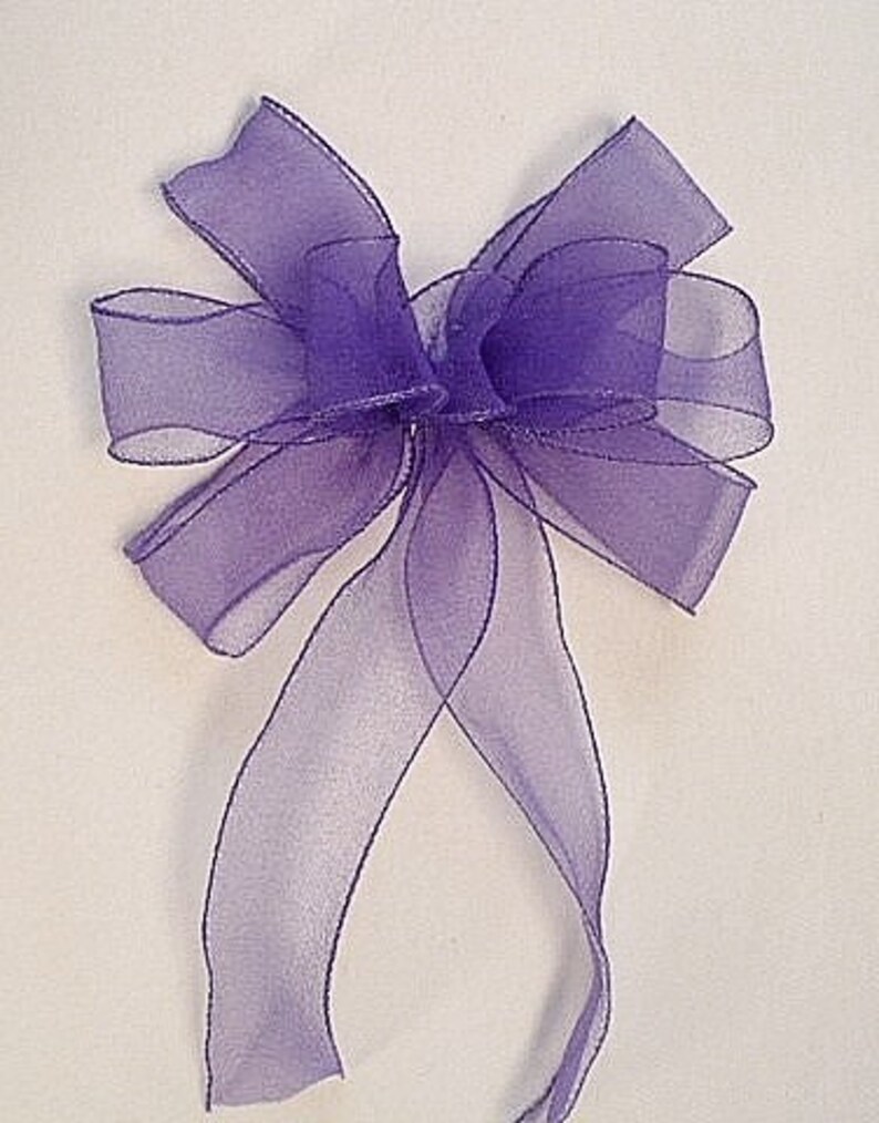 Set of 4 Purple Bows, Medium Purple Tone Bows, Crepe Texture Purple ...