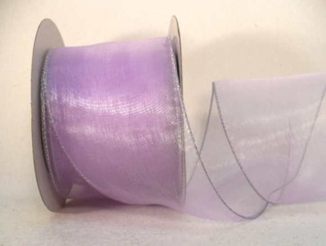 2.5", 3" Sheer Lavender Wired, Lavender Tone Sheer Wired Ribbon ...