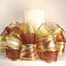 Burgundy Gold Ribbon Candle Ring, Christmas Candle Ring, Ribbon Candle ...