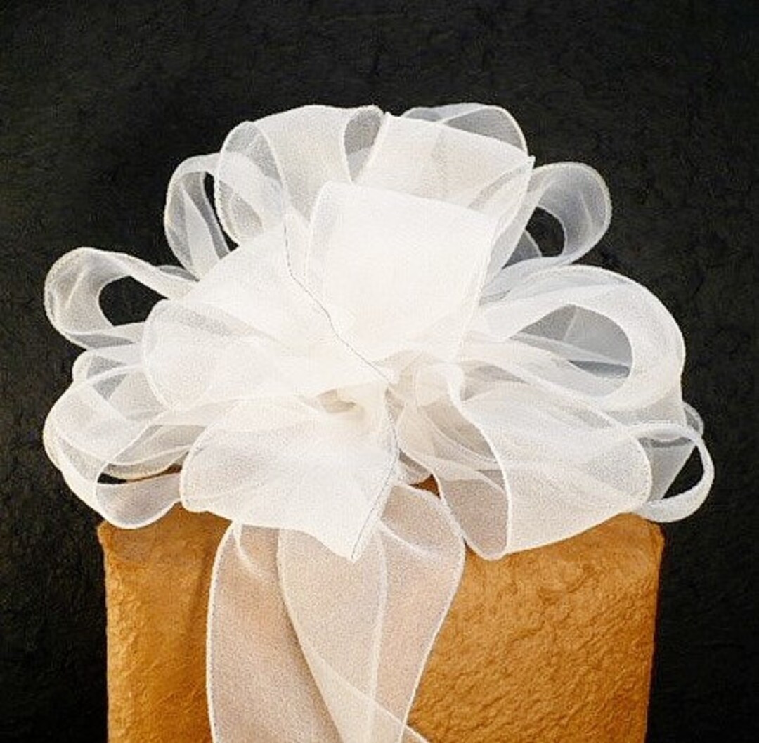 Large Wedding Sheer White Bow, Christmas Tree Top White, Wedding Bow ...