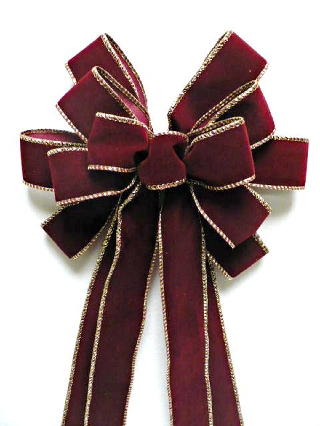 Velvet Burgundy Tree Wreath Bow, Christmas Medium Wreath Bow, Burgundy ...