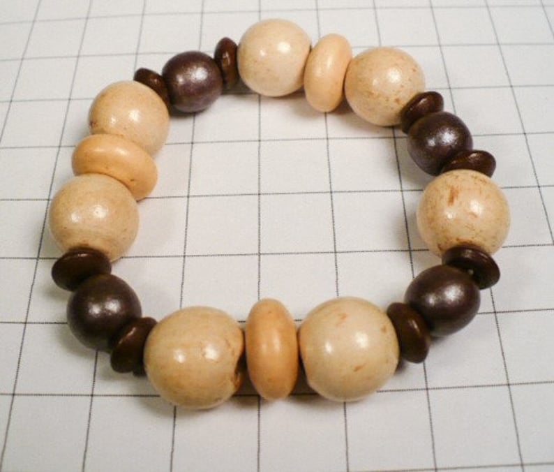 Chunky wood bead bracelet wood bead bracelet bread bracelet | Etsy