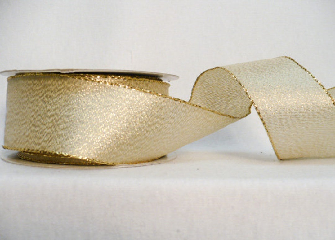 Metallic Gold Ribbon Wired Edge, Gold Metallic Wired Size: 1.5 X 25 ...
