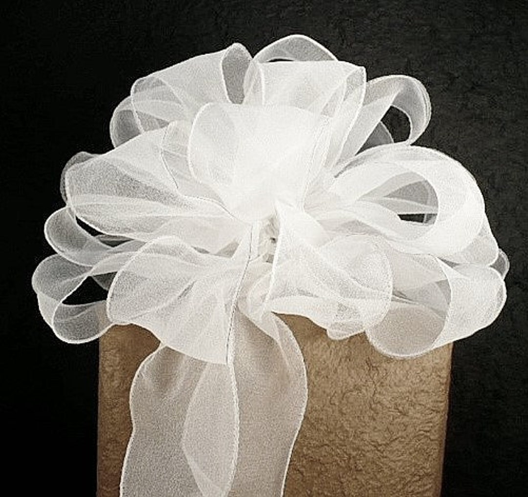 Large Wedding Sheer White Bow, Christmas Tree Top White, Wedding Bow ...