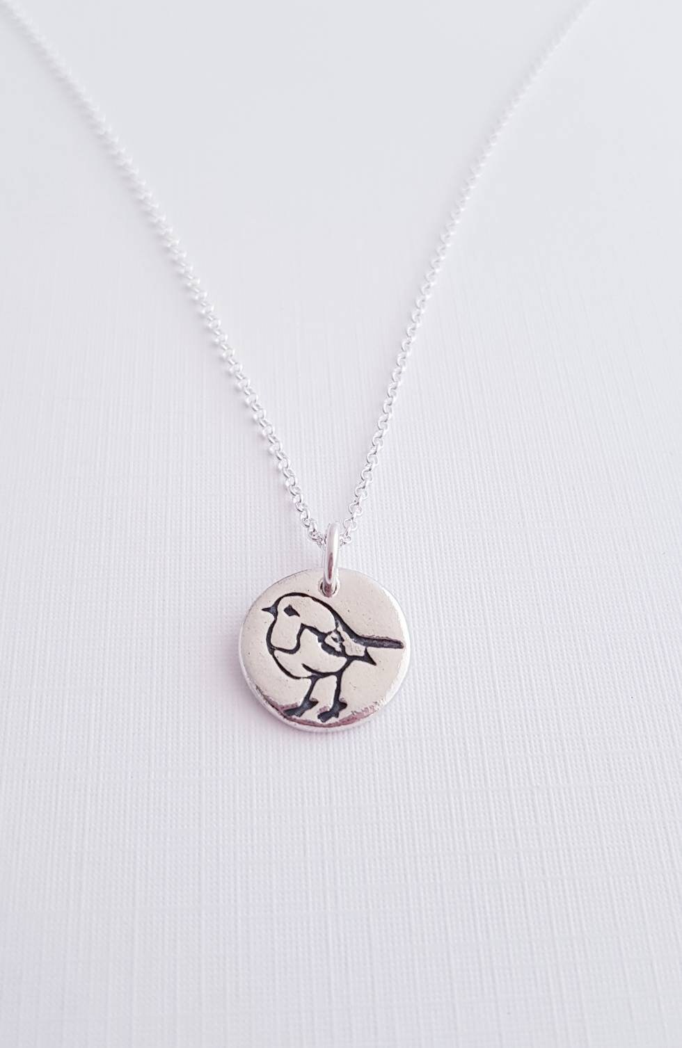 Robin Necklace Silver Robin Pendant Minimalist Jewellery - Etsy UK