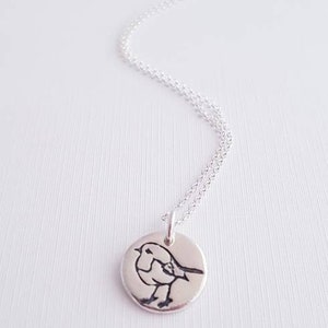 Robin Necklace Silver Robin Pendant Minimalist Jewellery - Etsy UK