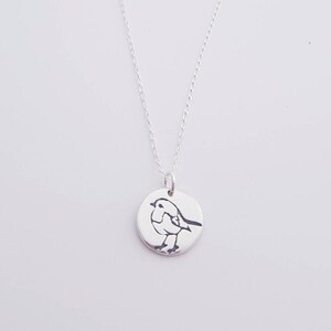 Robin Necklace Silver Robin Pendant Minimalist Jewellery | Etsy