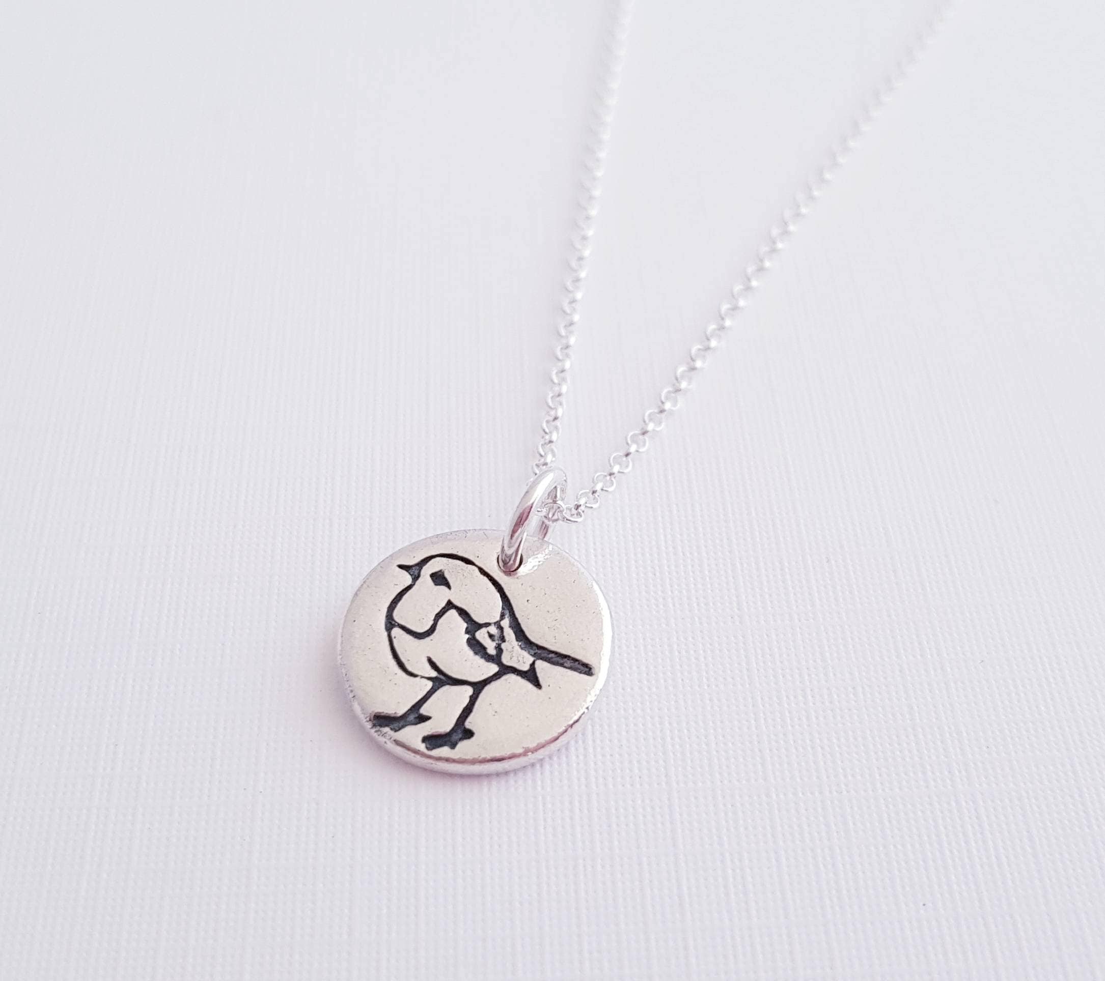 Robin Necklace Silver Robin Pendant Minimalist Jewellery - Etsy UK