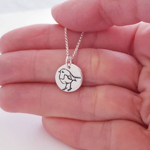 Robin Necklace Silver Robin Pendant Minimalist Jewellery - Etsy UK