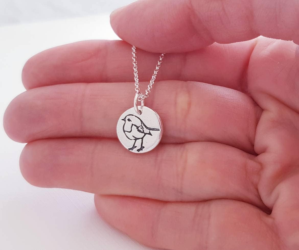 Robin Necklace Silver Robin Pendant Minimalist Jewellery - Etsy UK