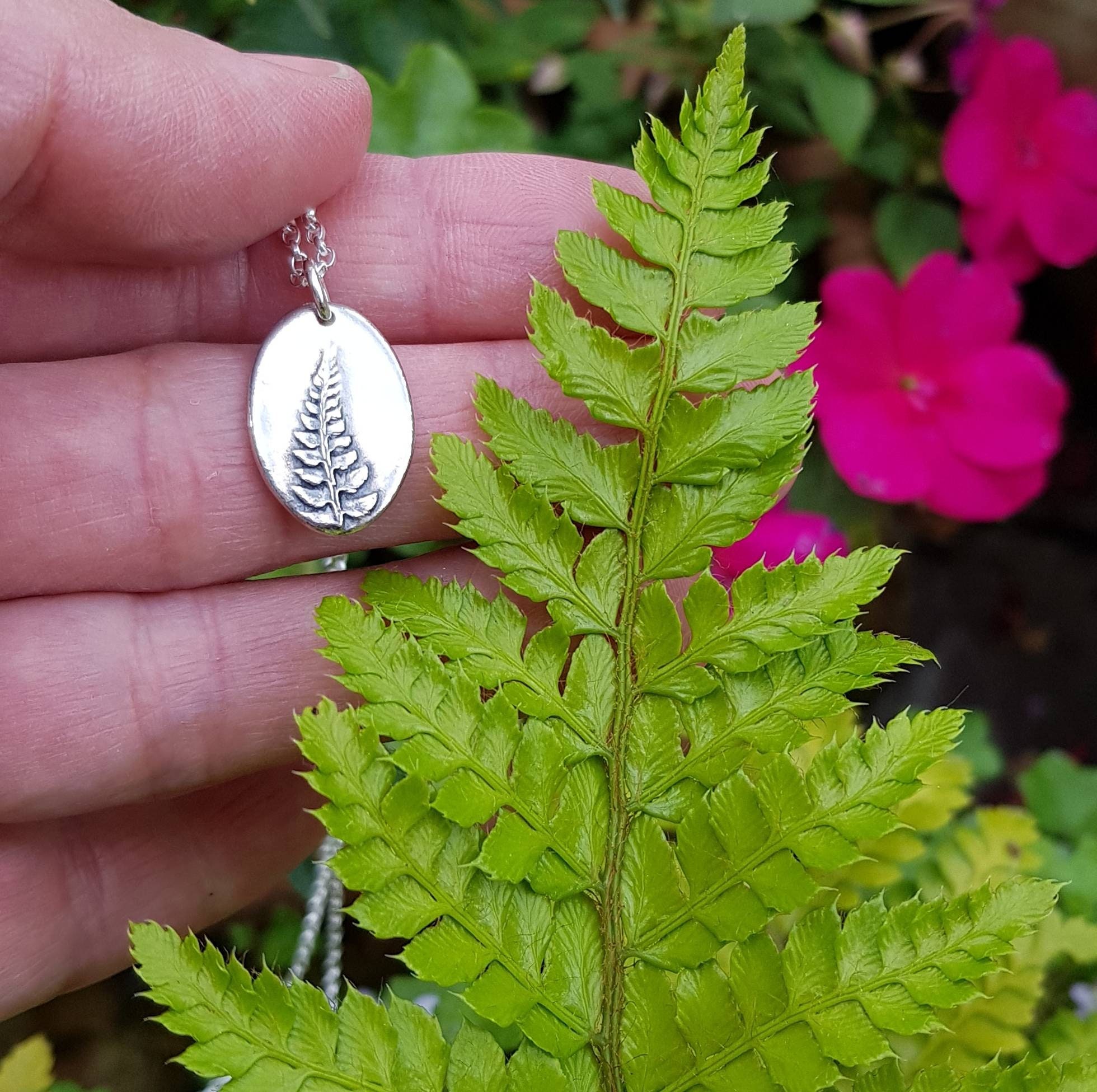 Fern Necklace Sterling Silver Fern Leaf Pendant Real Fern - Etsy UK