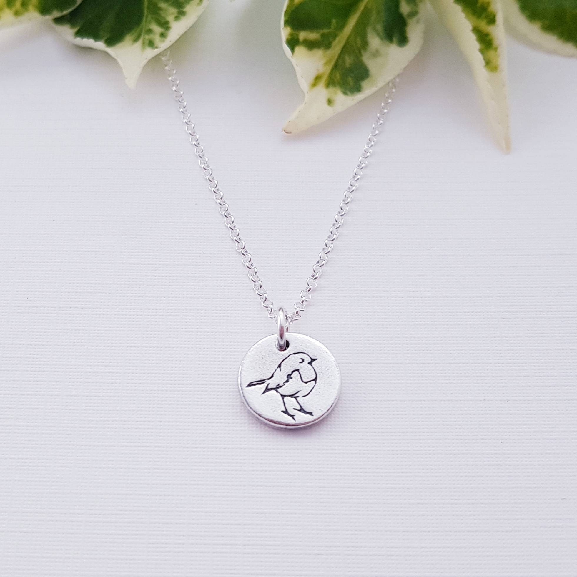 Tiny Robin Necklace Silver Robin Pendant Christmas Robin | Etsy UK
