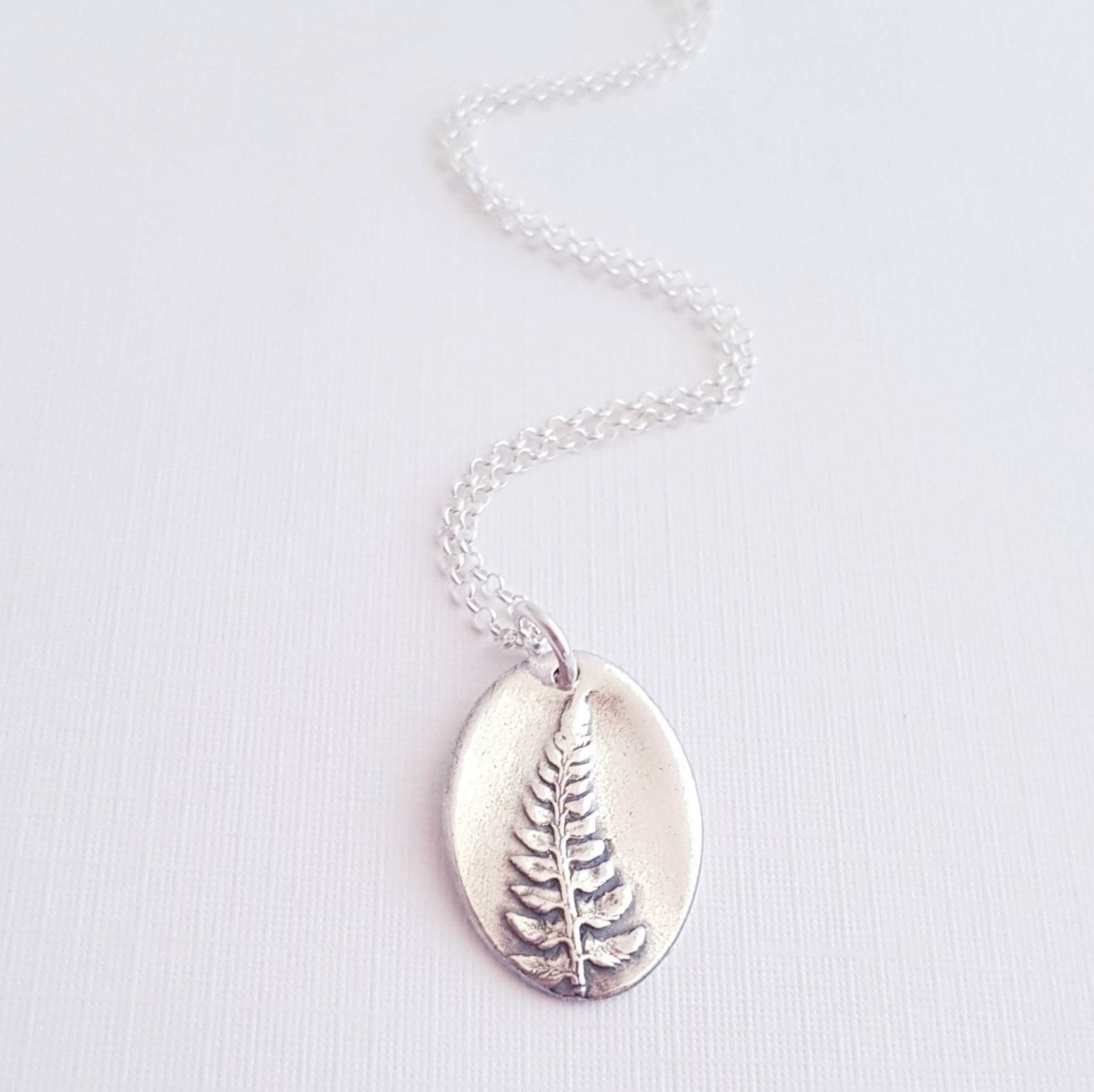 Fern Necklace Sterling Silver Fern Leaf Pendant Real Fern | Etsy