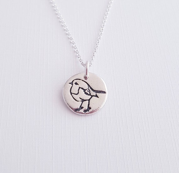 Robin Necklace Silver Robin Pendant Minimalist Jewellery - Etsy UK