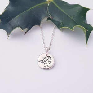 Tiny Robin Necklace - Silver Robin Pendant - Christmas Robin Necklace ...