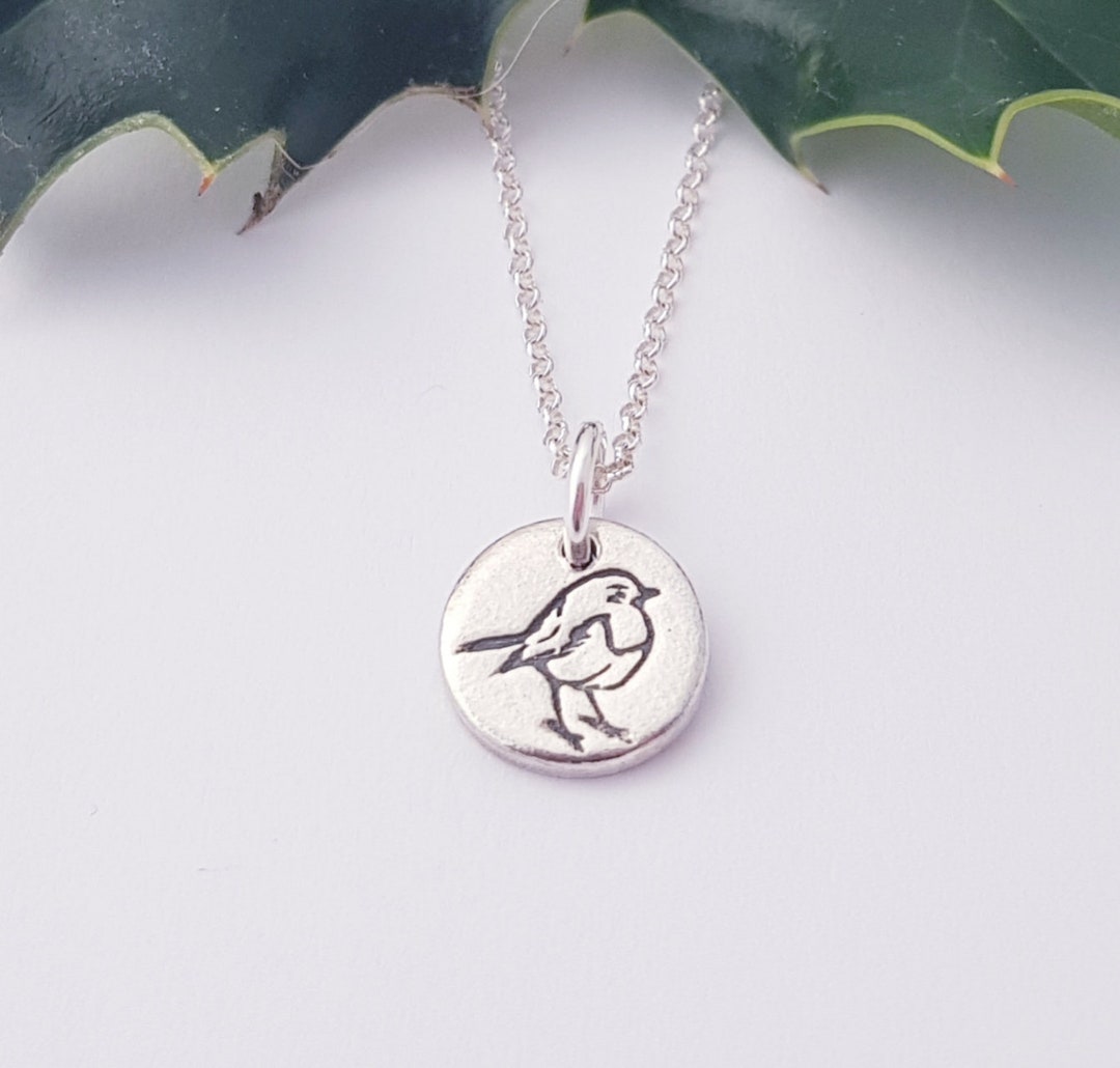Tiny Robin Necklace - Silver Robin Pendant - Christmas Robin Necklace ...