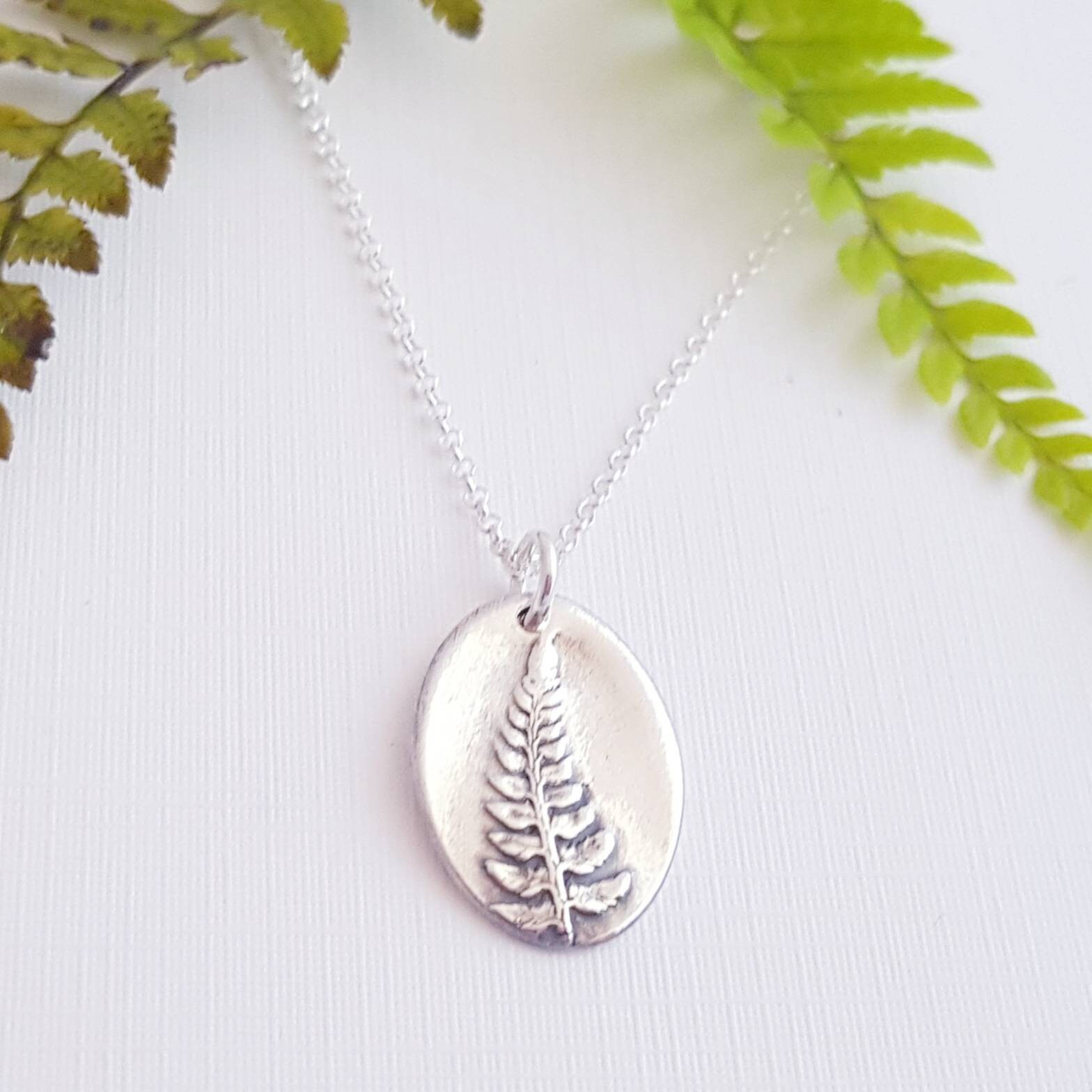 Fern Necklace Sterling Silver Fern Leaf Pendant Real Fern | Etsy