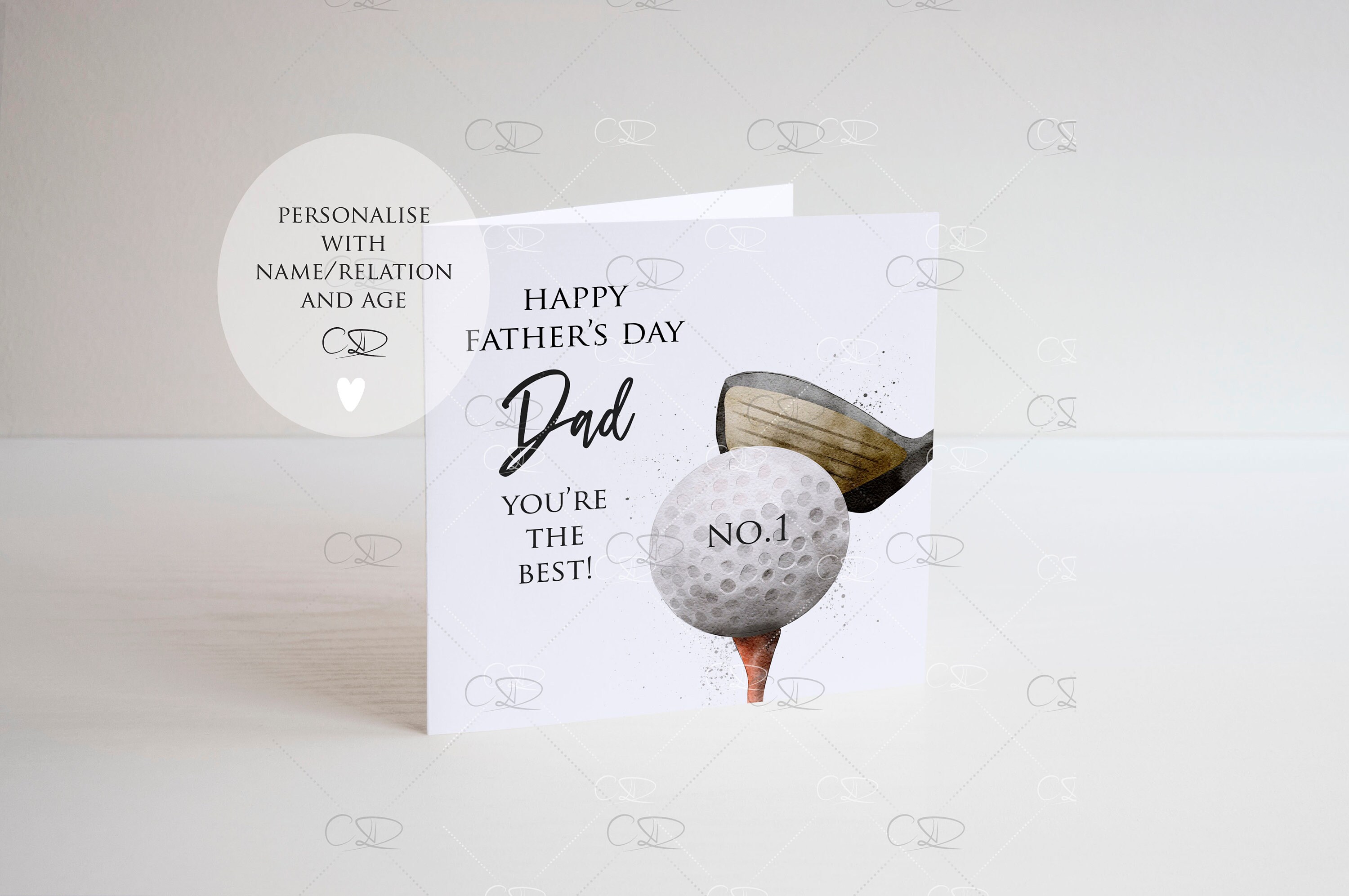 Personalised golf Father's Day card dad golf birthday - Etsy