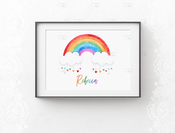Personalised Rainbow Print Rainbow Illustration Rainbow - Etsy
