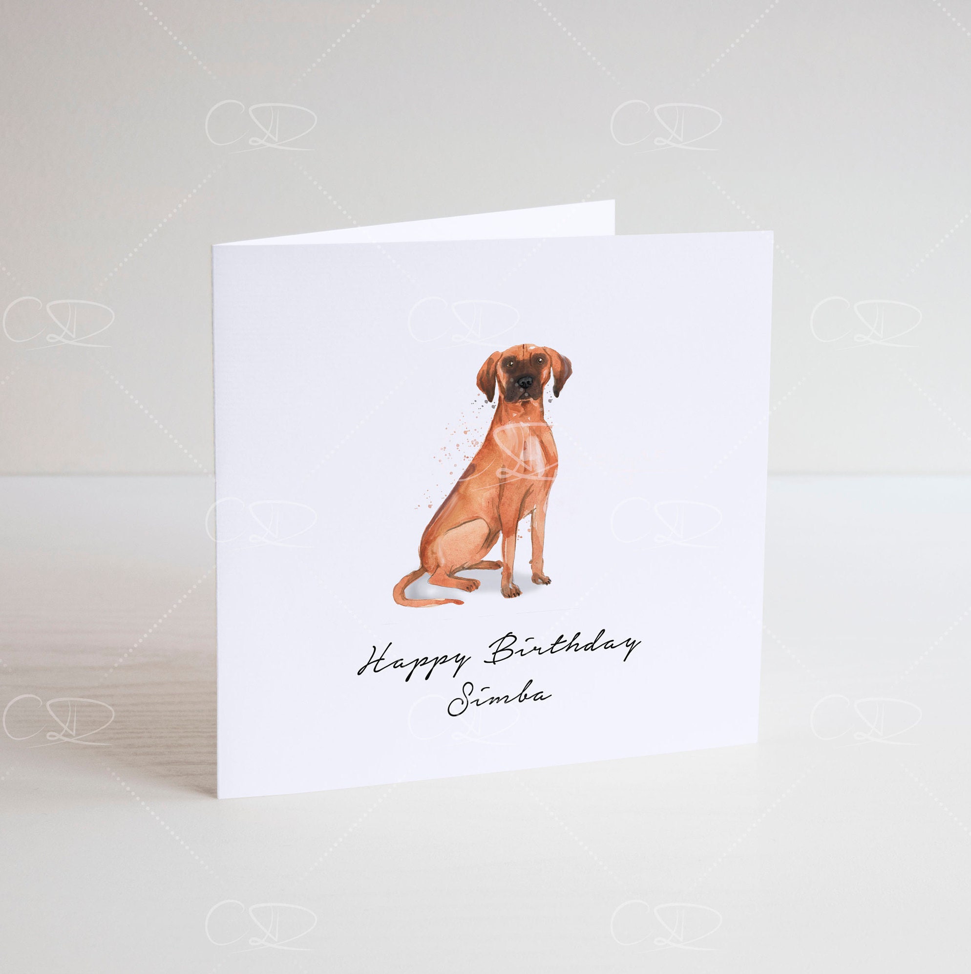Personalised Rhodesian Ridgeback Birthday Card Thank You | Etsy UK
