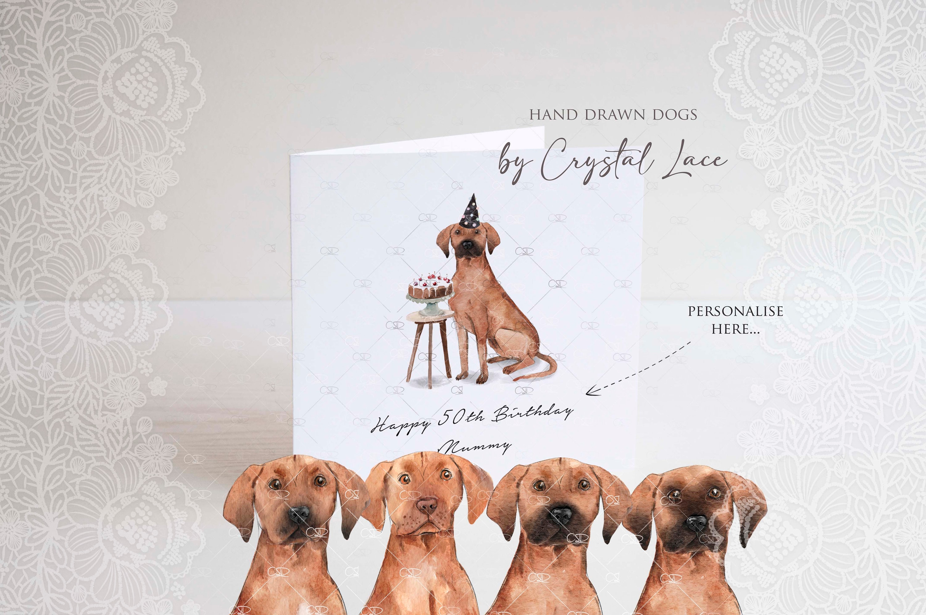 Personalised Rhodesian Ridgeback Birthday Card Thank You - Etsy