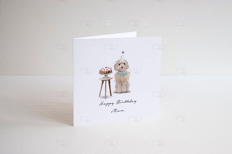 Personalised Cockapoo Birthday Card, Personalised Cockapoo Thank You ...