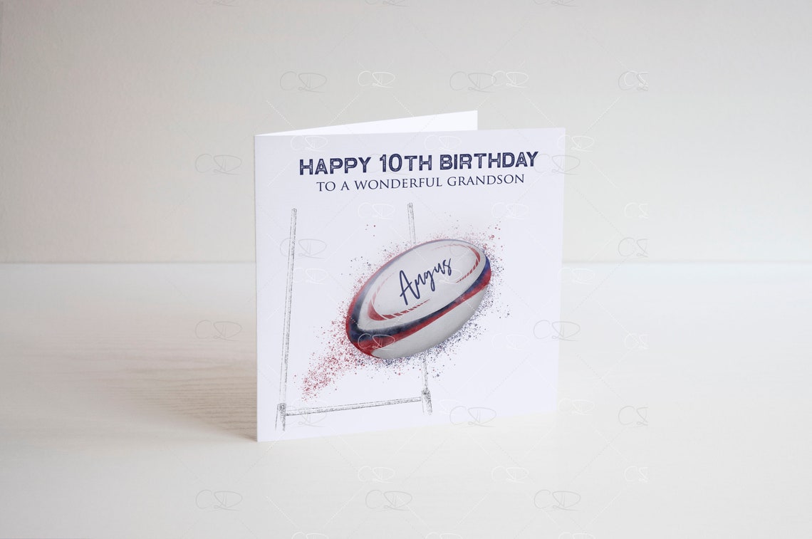 Personalised Rugby Birthday Card Personalised Rugby Ball | Etsy UK