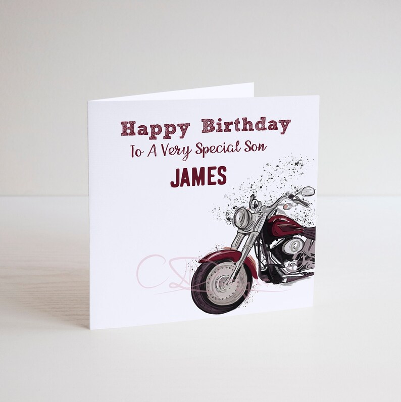 Personalised Motorbike Birthday Card Biker Card Husband | Etsy