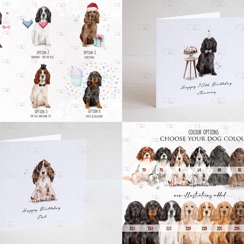 Personalised Cocker Spaniel Birthday Card Springer Spaniel - Etsy UK