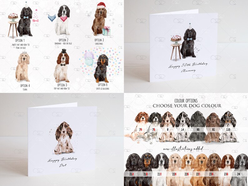 Personalised Cocker Spaniel Birthday Card Springer Spaniel - Etsy UK