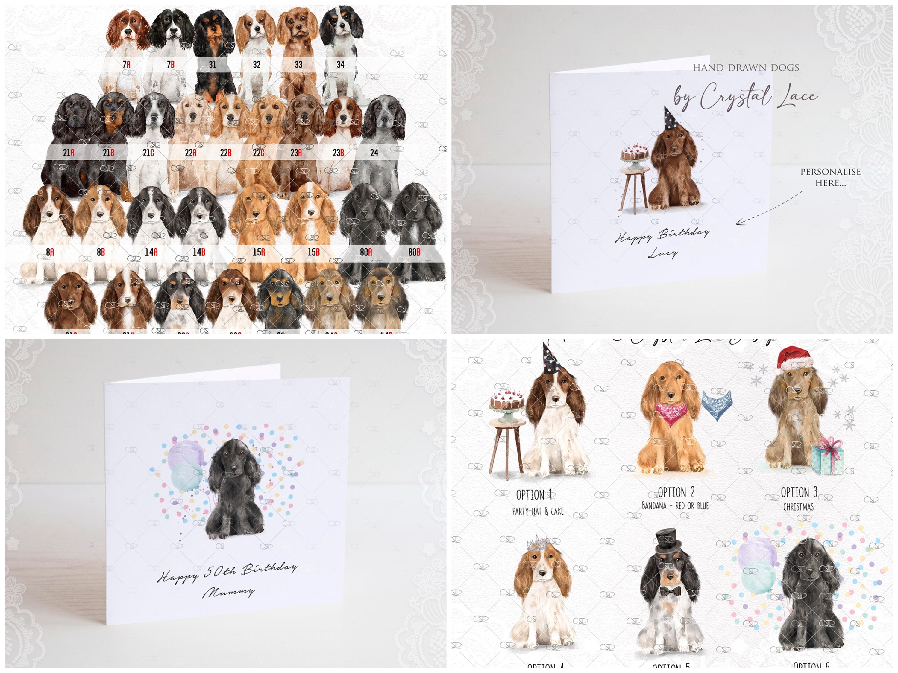 Cocker Spaniel Birthday Card Spaniel Card Thank You Card - Etsy UK
