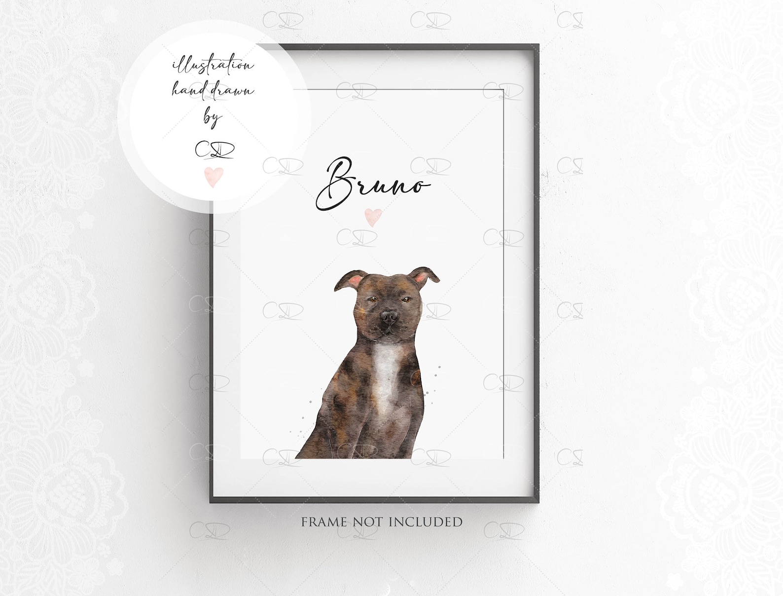 Personalised Staffy Print Staffordshire Bull Terrier - Etsy UK