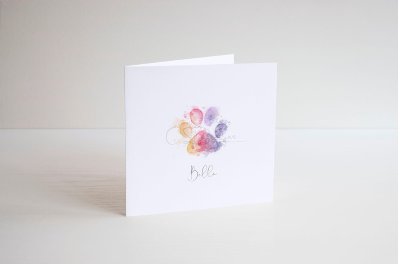 Personalised Paw Print Card Rainbow Bridge Card Dog Card | Etsy