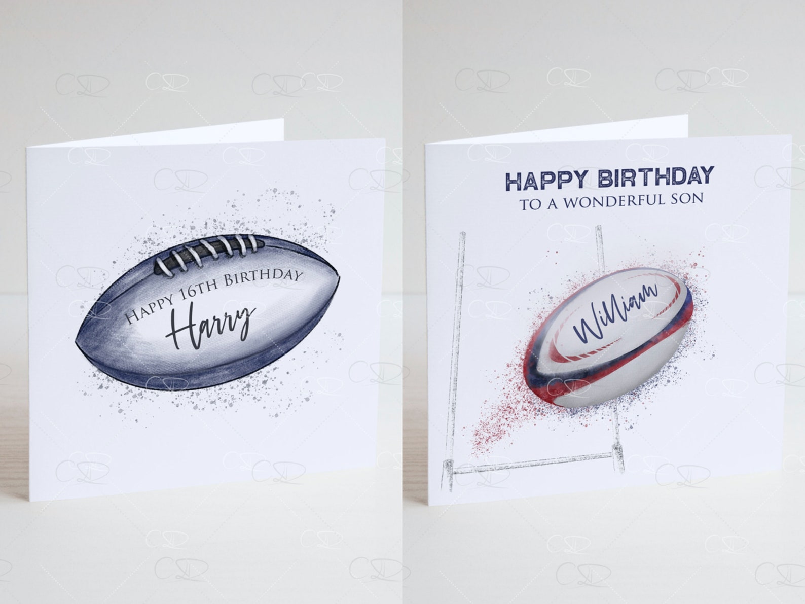 Personalised Rugby Birthday Card, Personalised Rugby Ball Birthday Card ...