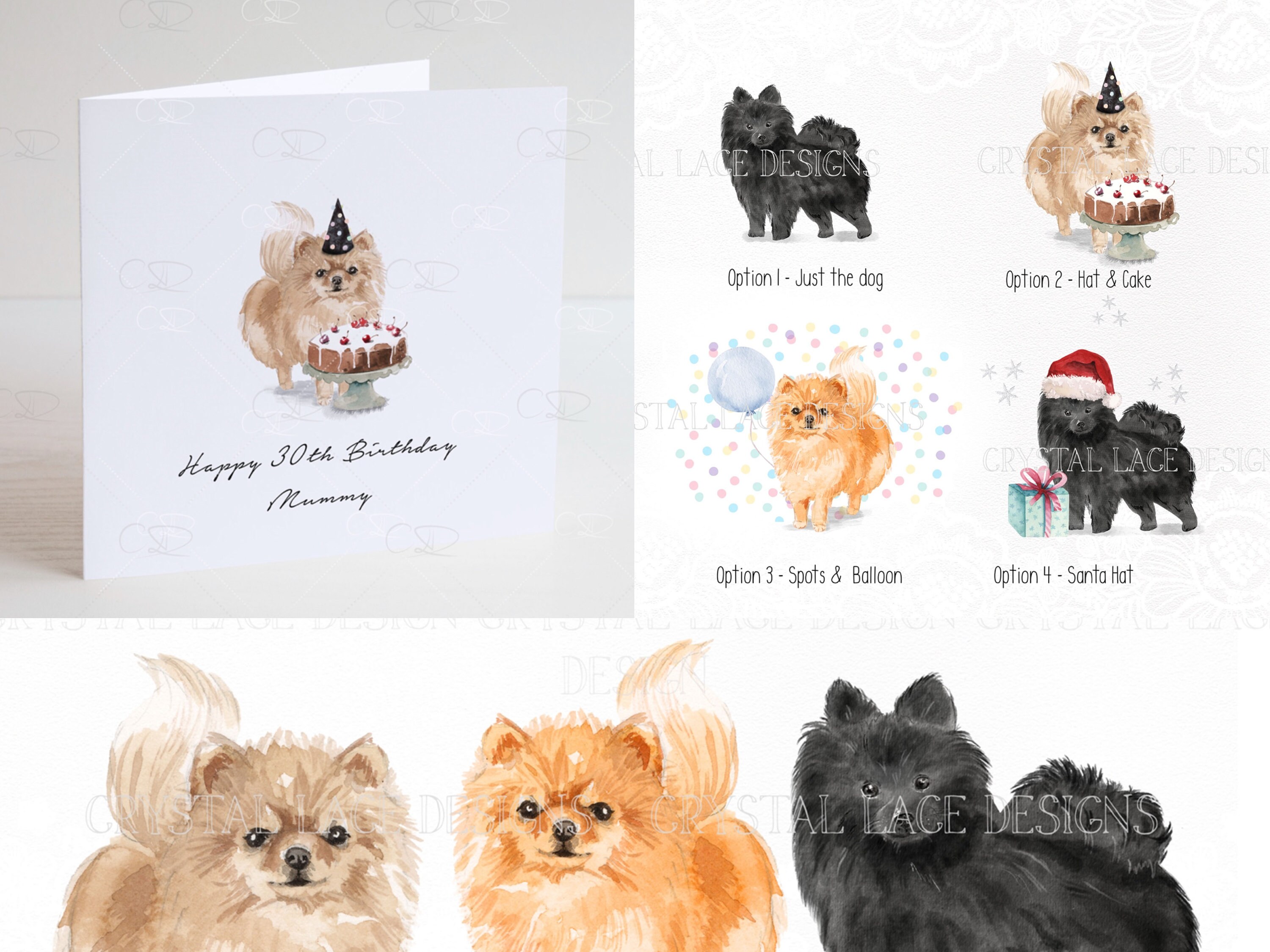 Personalised Pomeranian Birthday Card Personalised Black - Etsy UK