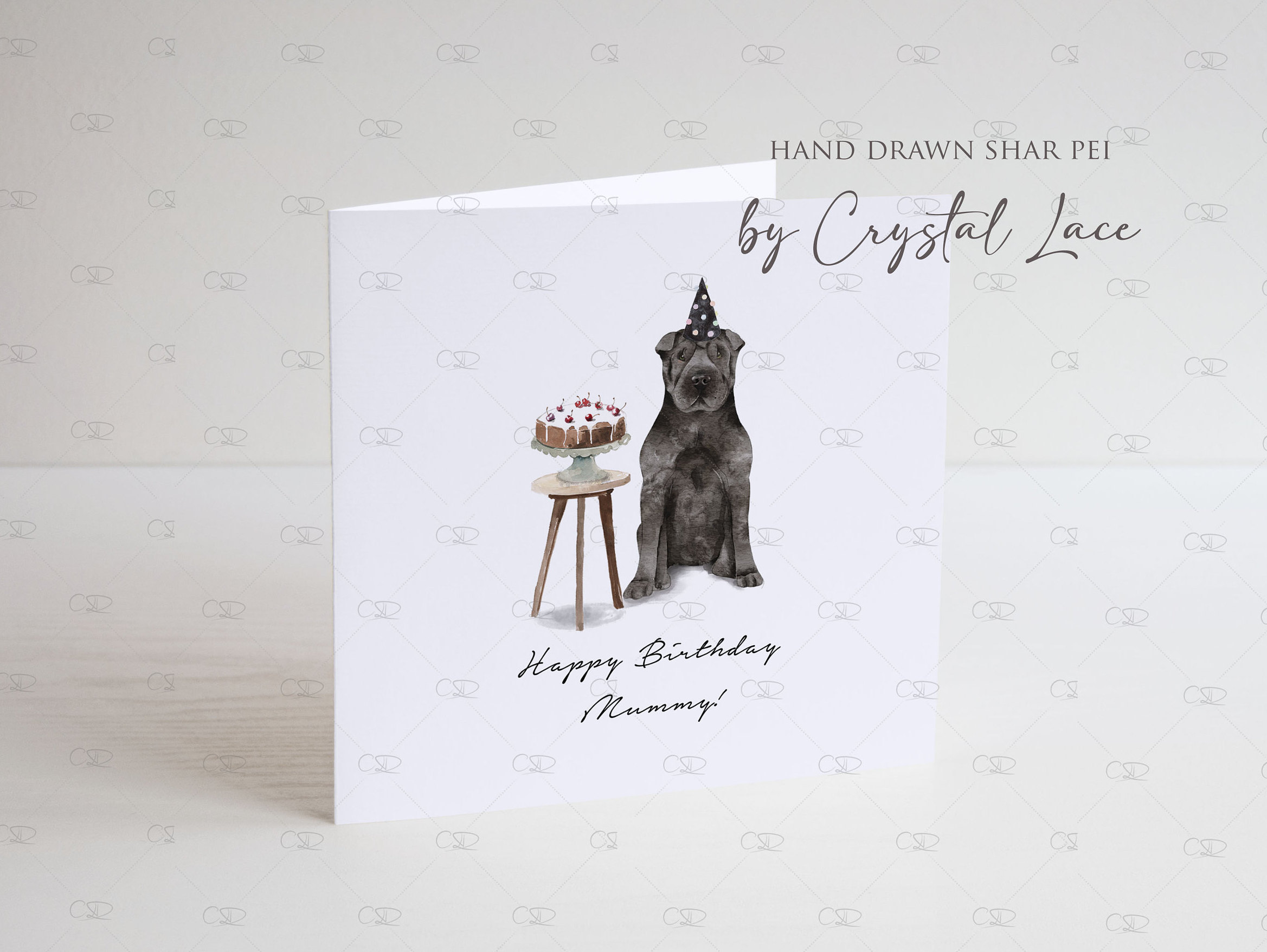 Personalised Shar Pei Birthday Card, Shar Pei Dog Card, Shar Pei Thank ...