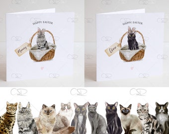 Cat Easter Card | Etsy