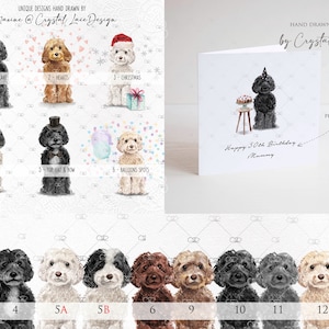 Personalised Cockapoo Birthday Card, Cavapoo Card, Cavachon ...