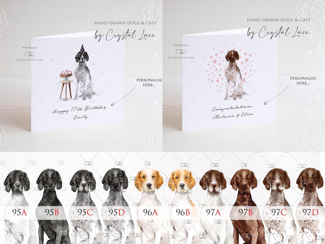 Personalised Pointer Birthday Card, English Pointer Card, German ...