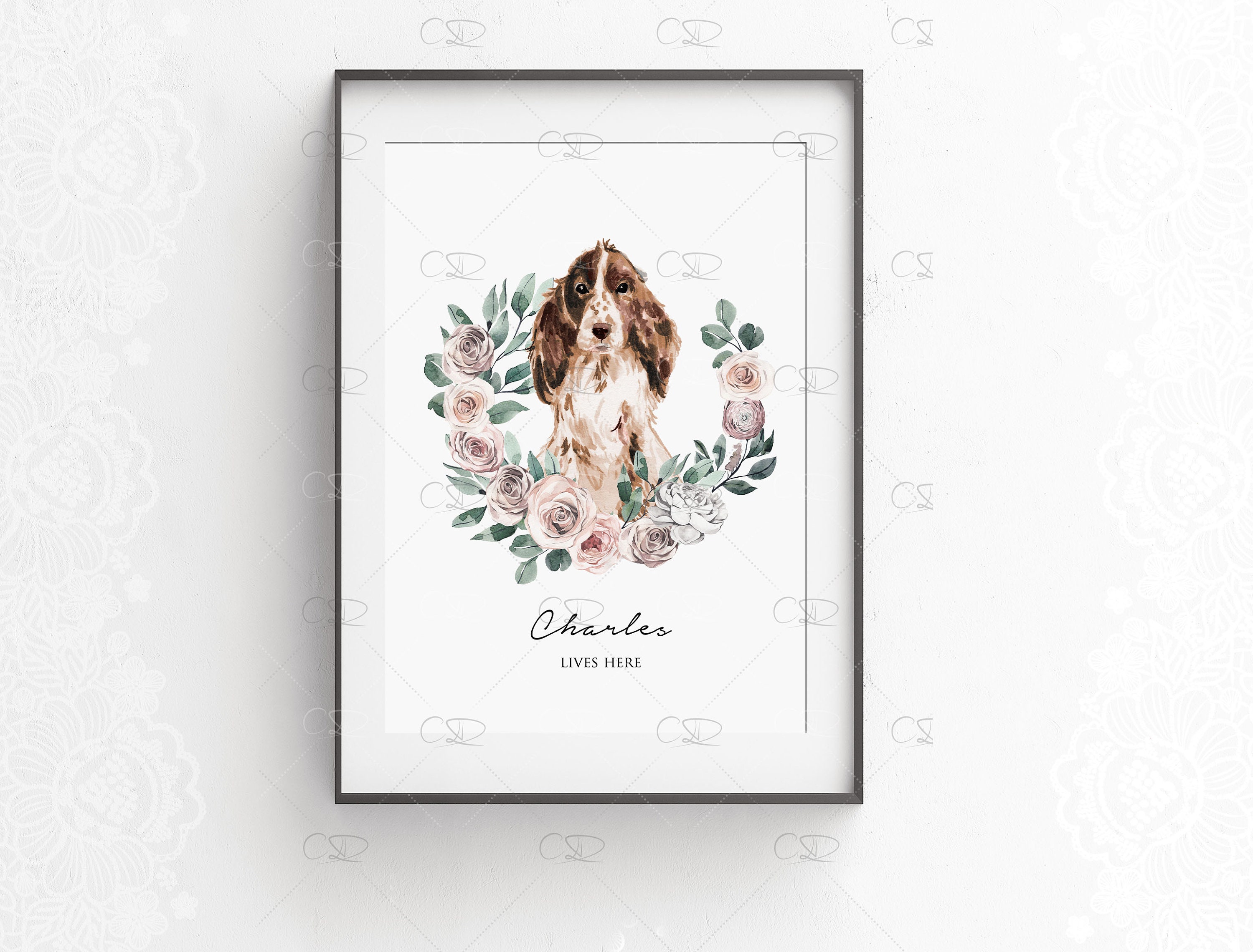 Personalised Cocker Spaniel Print Personalised Dog Print | Etsy UK
